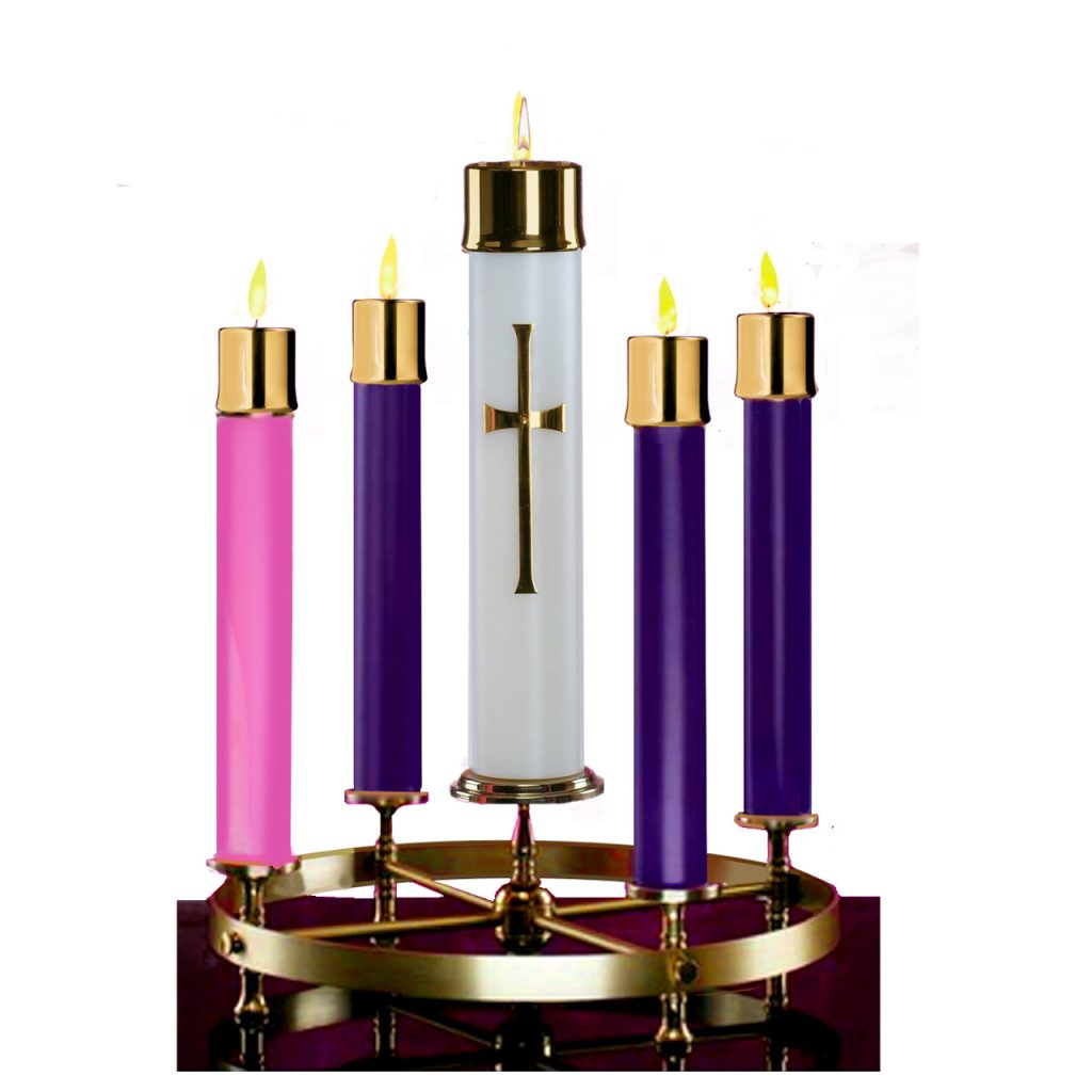 Advent Shell Candle Set 12″ x 3-1/2″ | Laurence Church Supplies